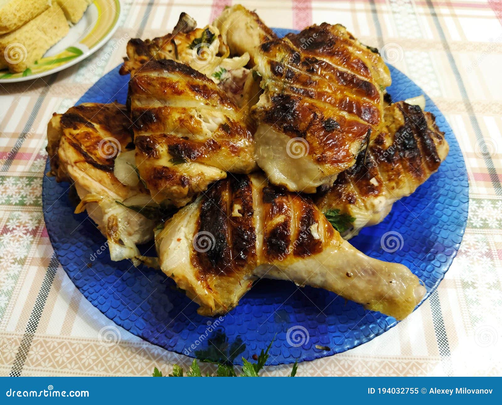 Barbeque Chicken on the Plate Stock Image - Image of barbeque, cookery ...