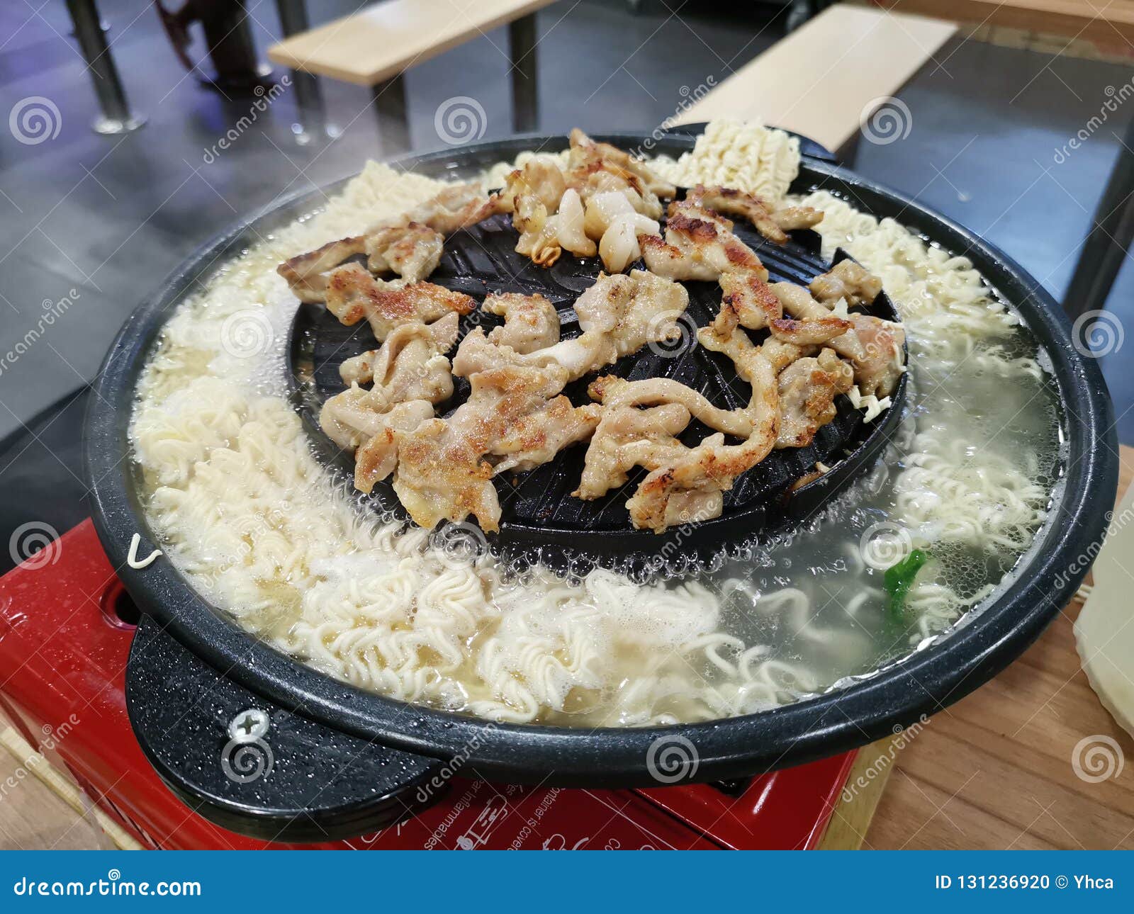 Mookata stock photo. Image of mookata, meat, noodles - 131236920