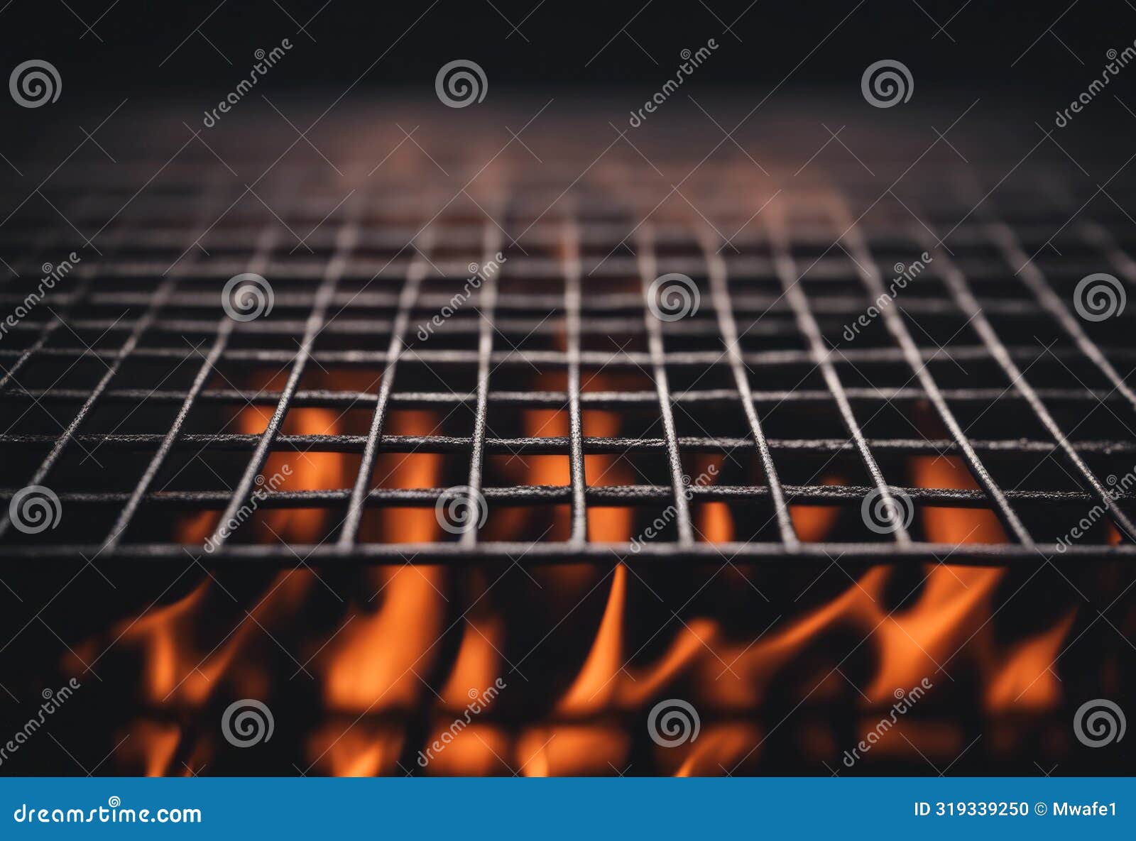 Barbeque Empty Grill Black Fire Copy with with Olated Background Grid ...