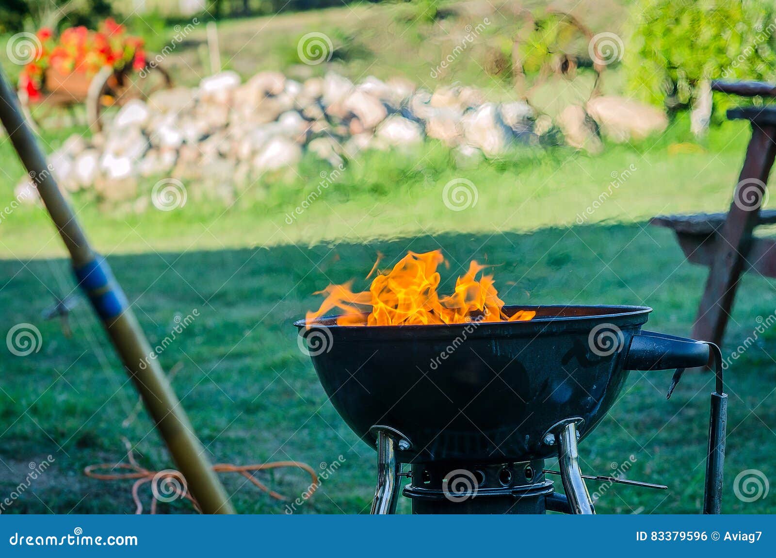 Barbeque flame detail stock photo. Image of outdoor, oven - 83379596