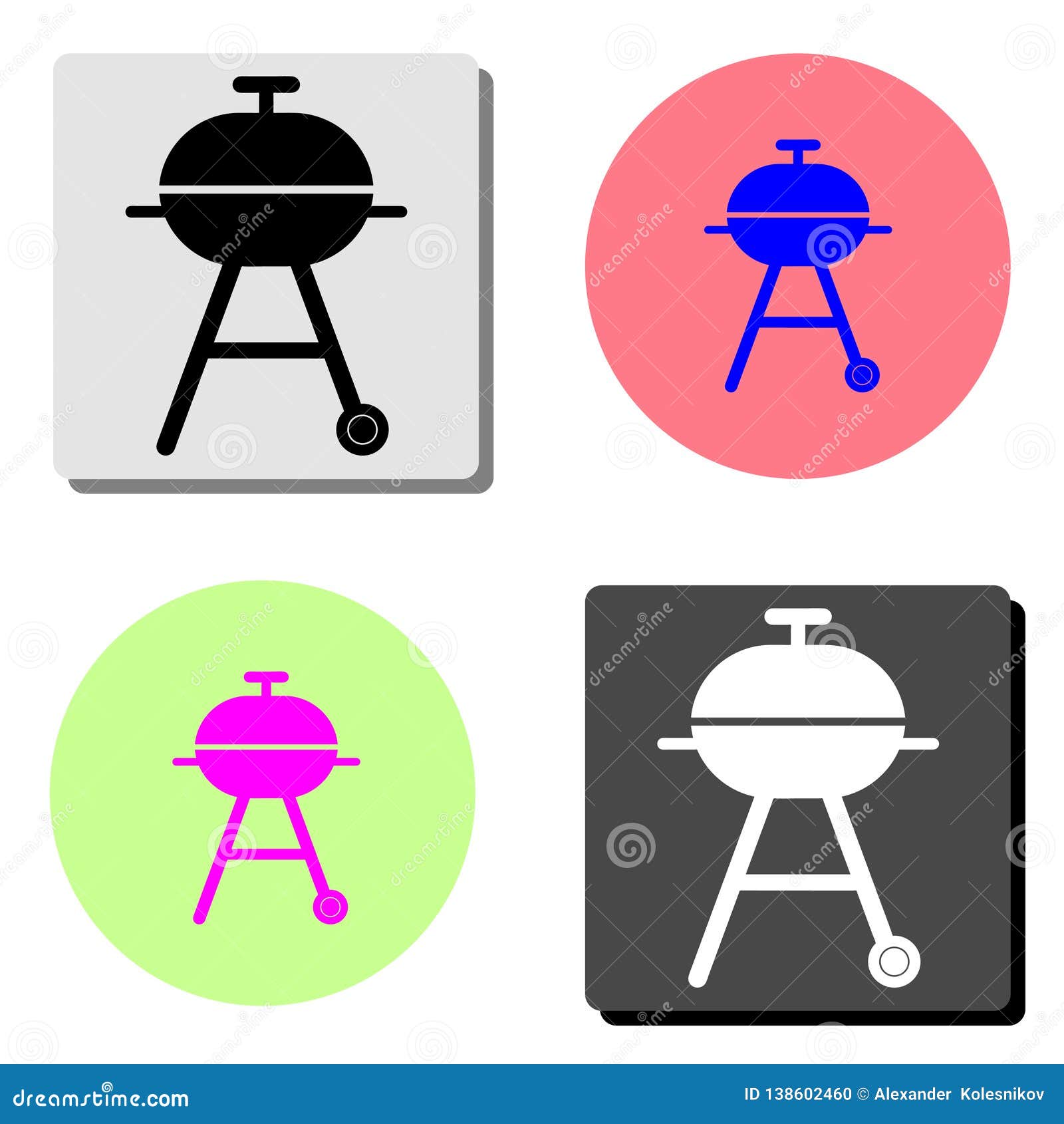 Barbeque. flat vector icon stock illustration. Illustration of grilled ...