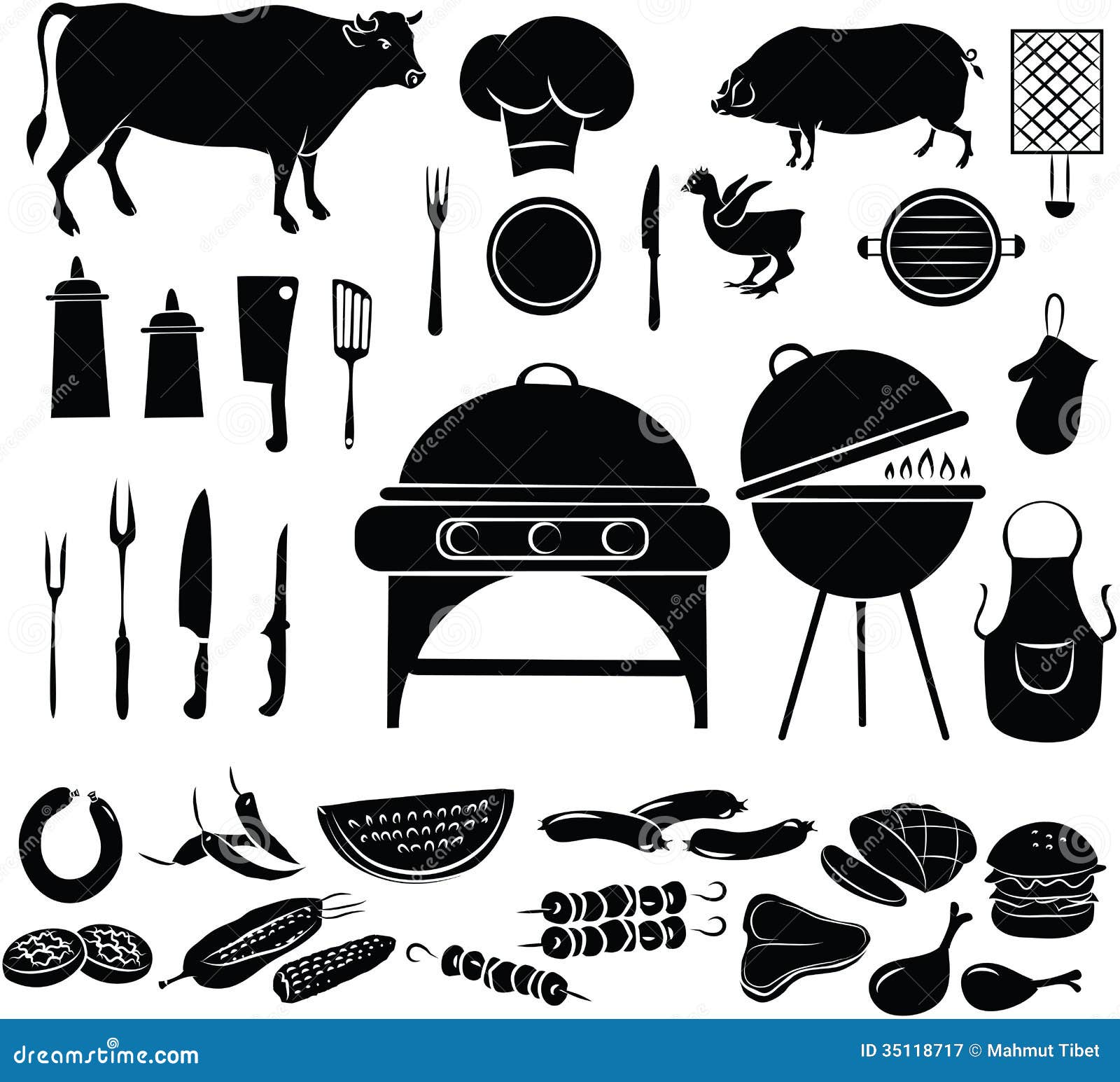 Barbeque Icon Set Royalty Free Stock Photography - Image: 35118717