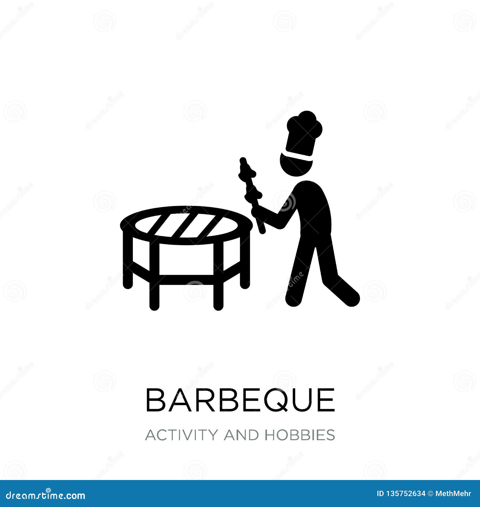 Barbeque Icon in Trendy Design Style. Barbeque Icon Isolated on White ...
