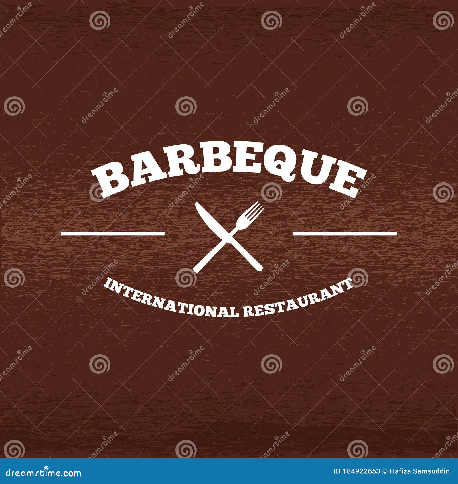A Barbeque Label Illustration. Stock Image - Image of cutlery ...