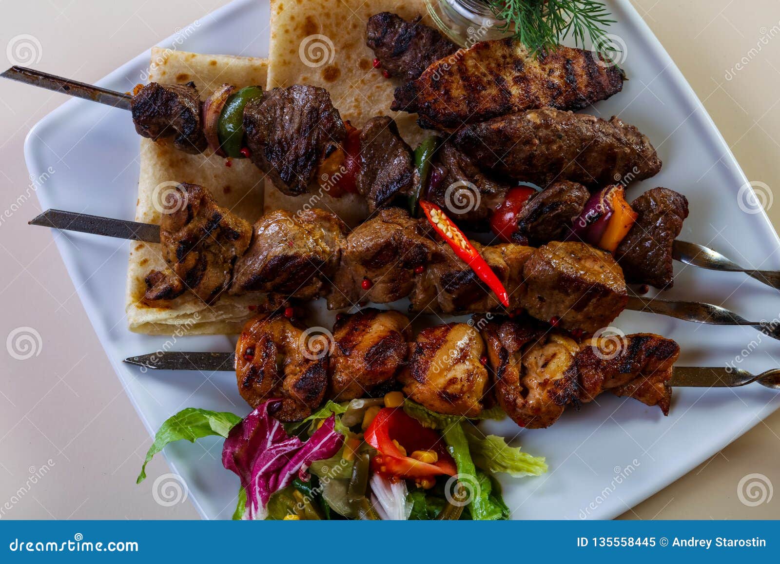 Barbeque meat mix stock image. Image of arabic, mixed - 135558445