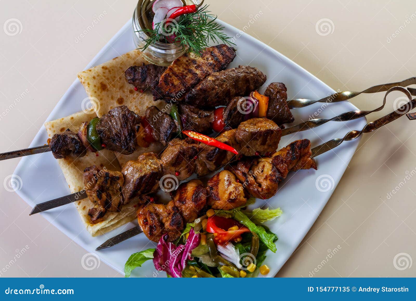Barbeque meat mix stock image. Image of grill, healthy - 154777135