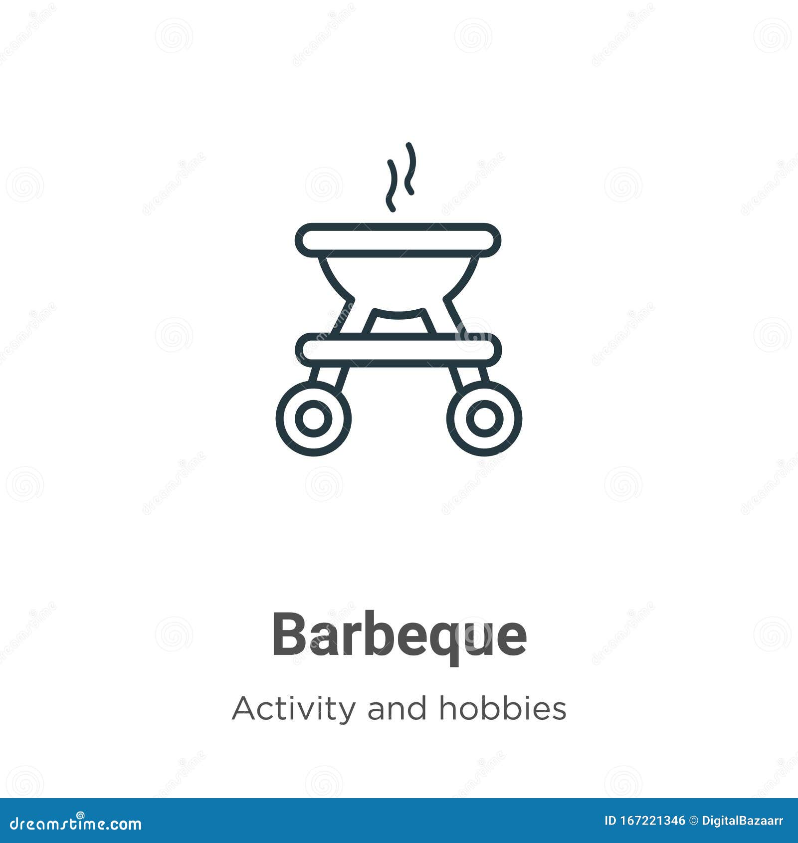 Barbeque Outline Vector Icon. Thin Line Black Barbeque Icon, Flat ...