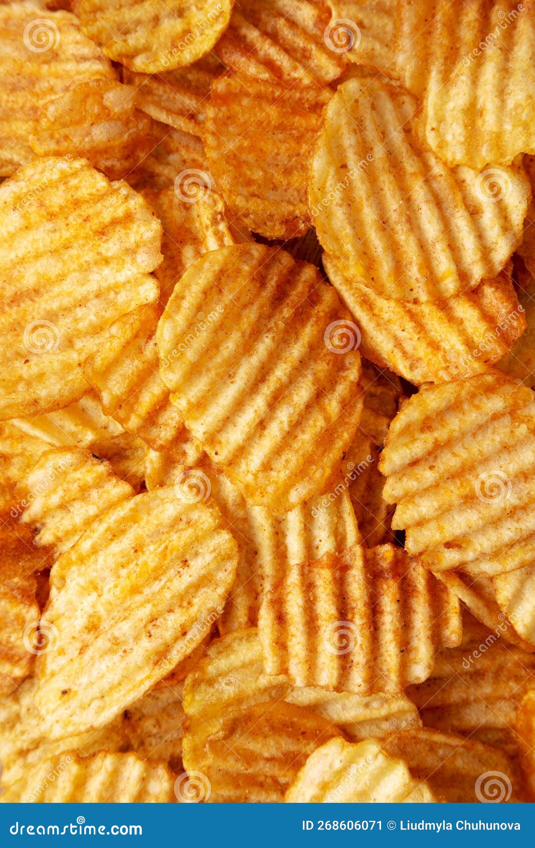 Barbeque Potato Chips, Top View. Flat Lay, Overhead, from Above Stock ...