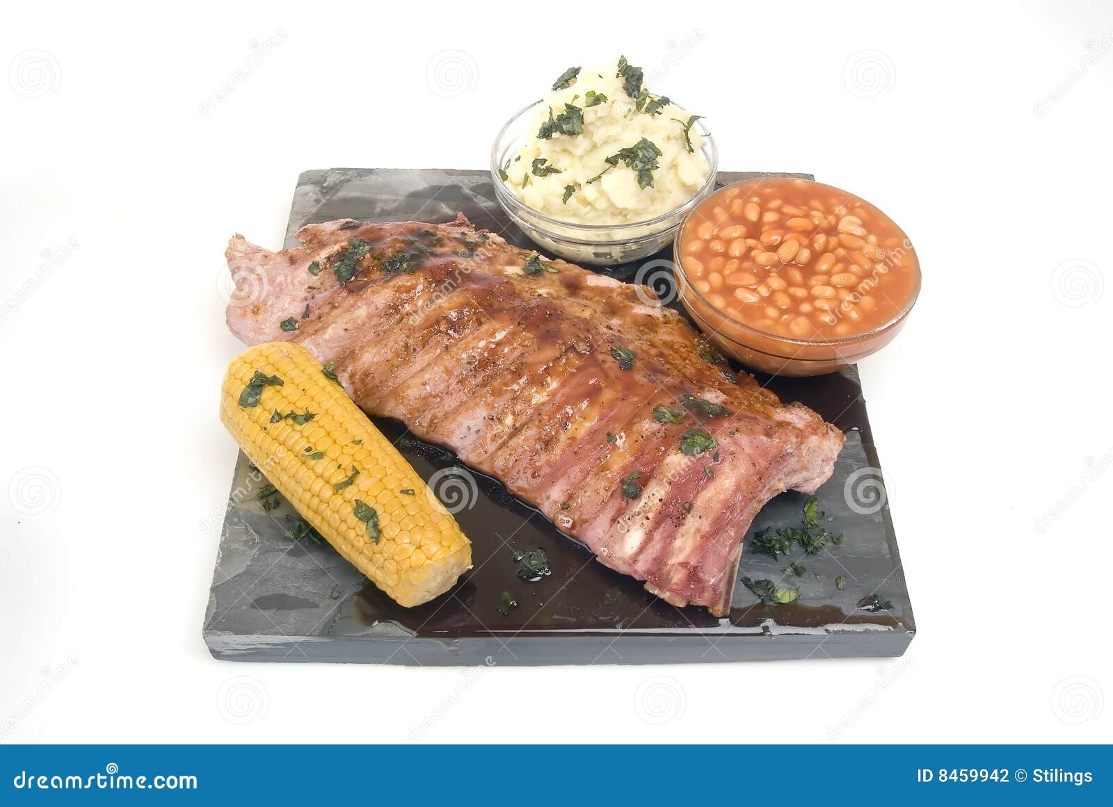 Barbeque spare rib dinner stock photo. Image of menu, color - 8459942