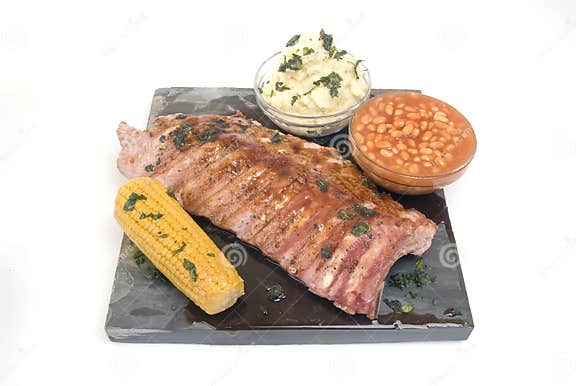 Barbeque spare rib dinner stock photo. Image of menu, color - 8459942