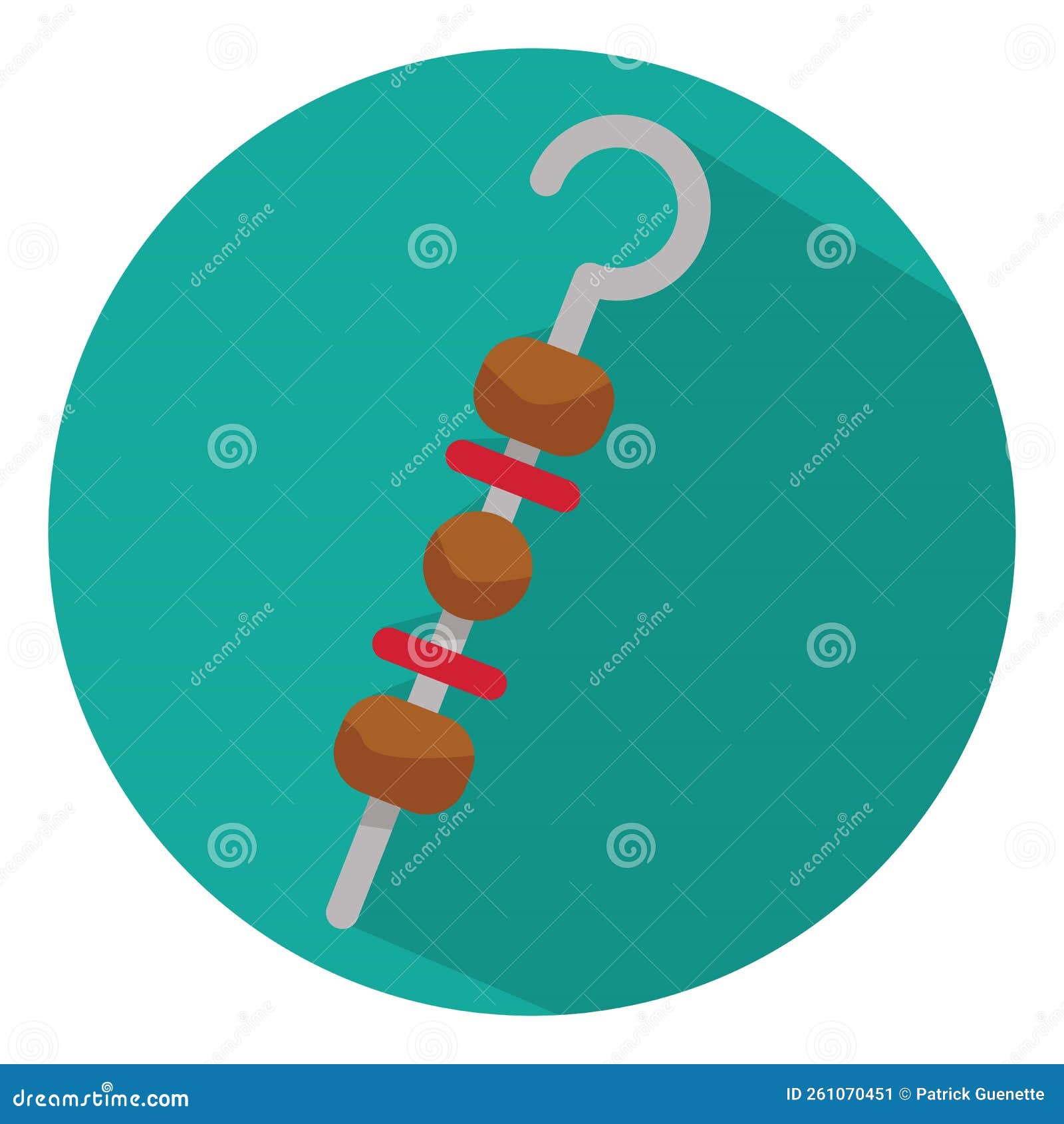 Barbeque on stick, icon stock vector. Illustration of skewer - 261070451