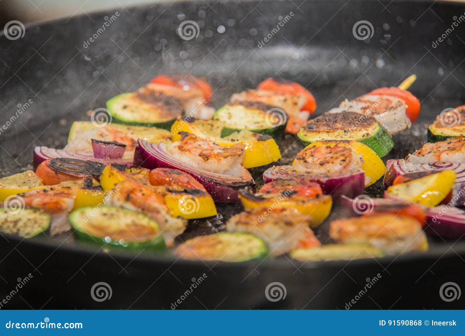 Barbeque Sticks with Meat and Vegetables Stock Photo - Image of ...