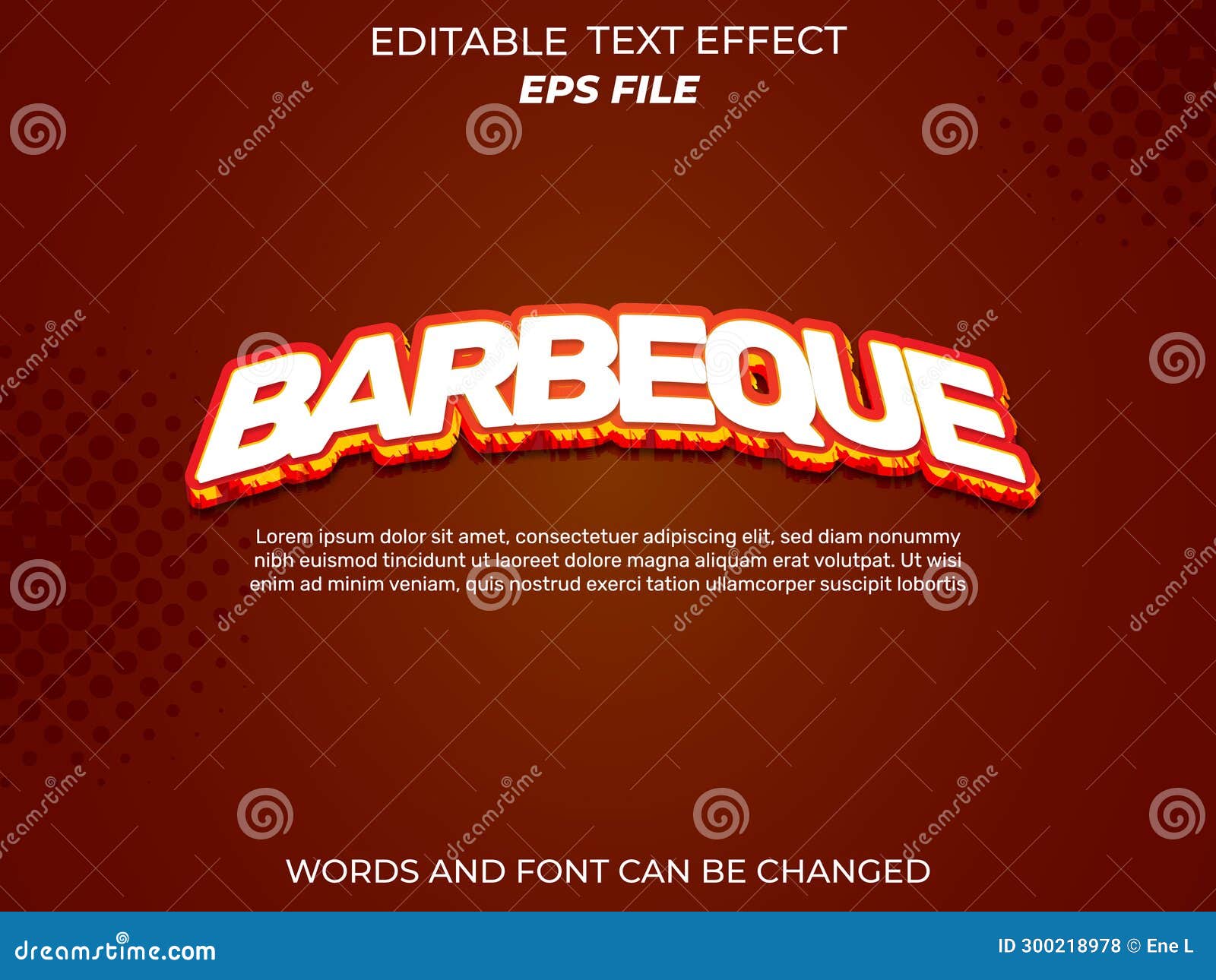 Barbeque Text Effect, Font Editable, Typography, 3d Text. Vector ...