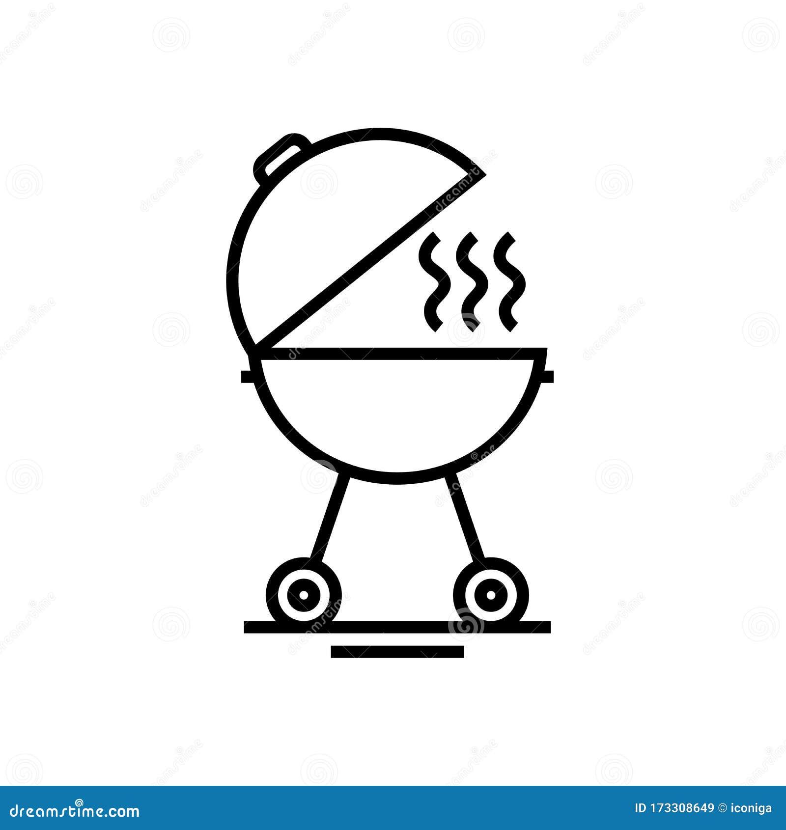 Barbeque Tools Line Icon, Concept Sign, Outline Vector Illustration ...