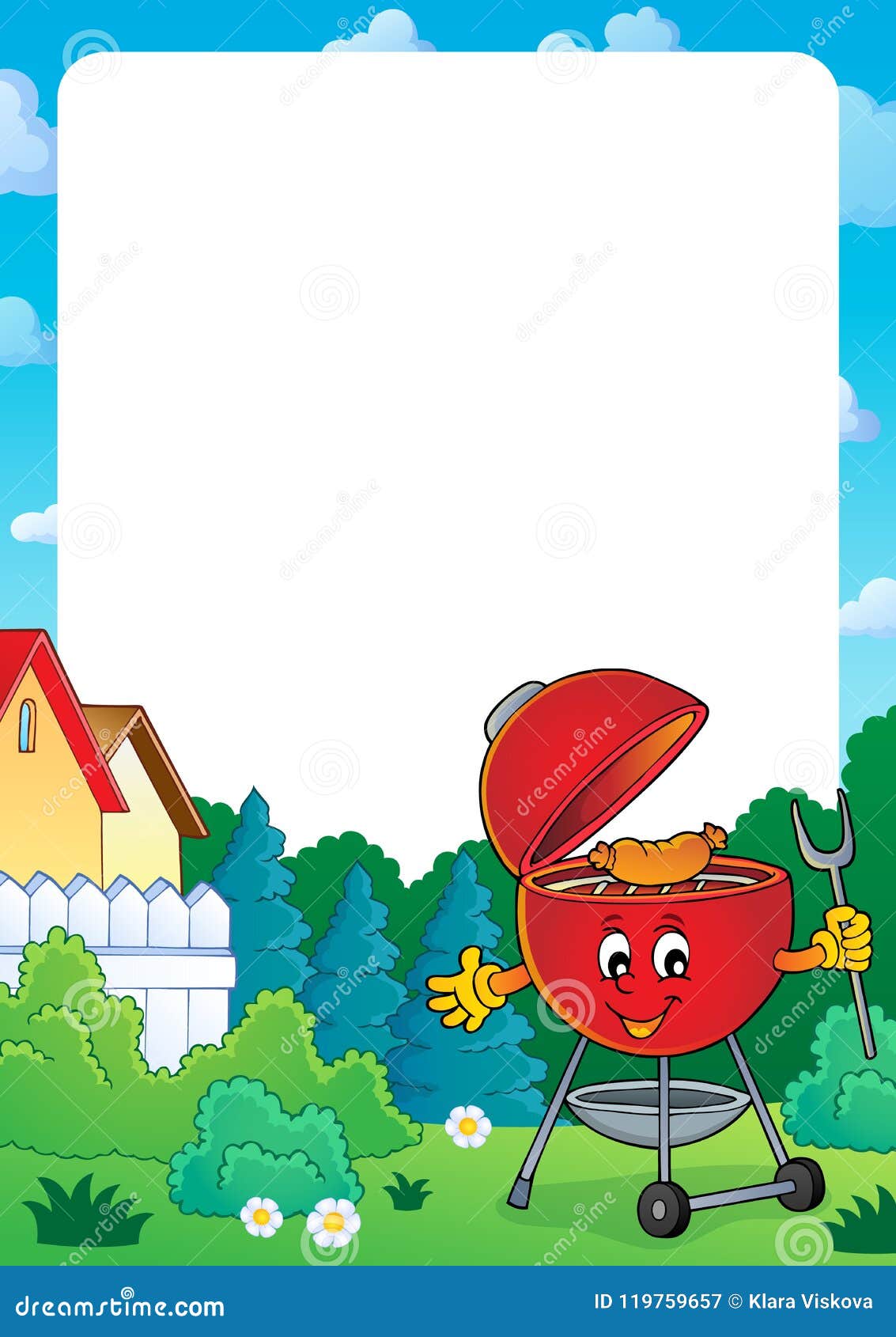 Barbeque topic frame 2 stock vector. Illustration of portable - 119759657