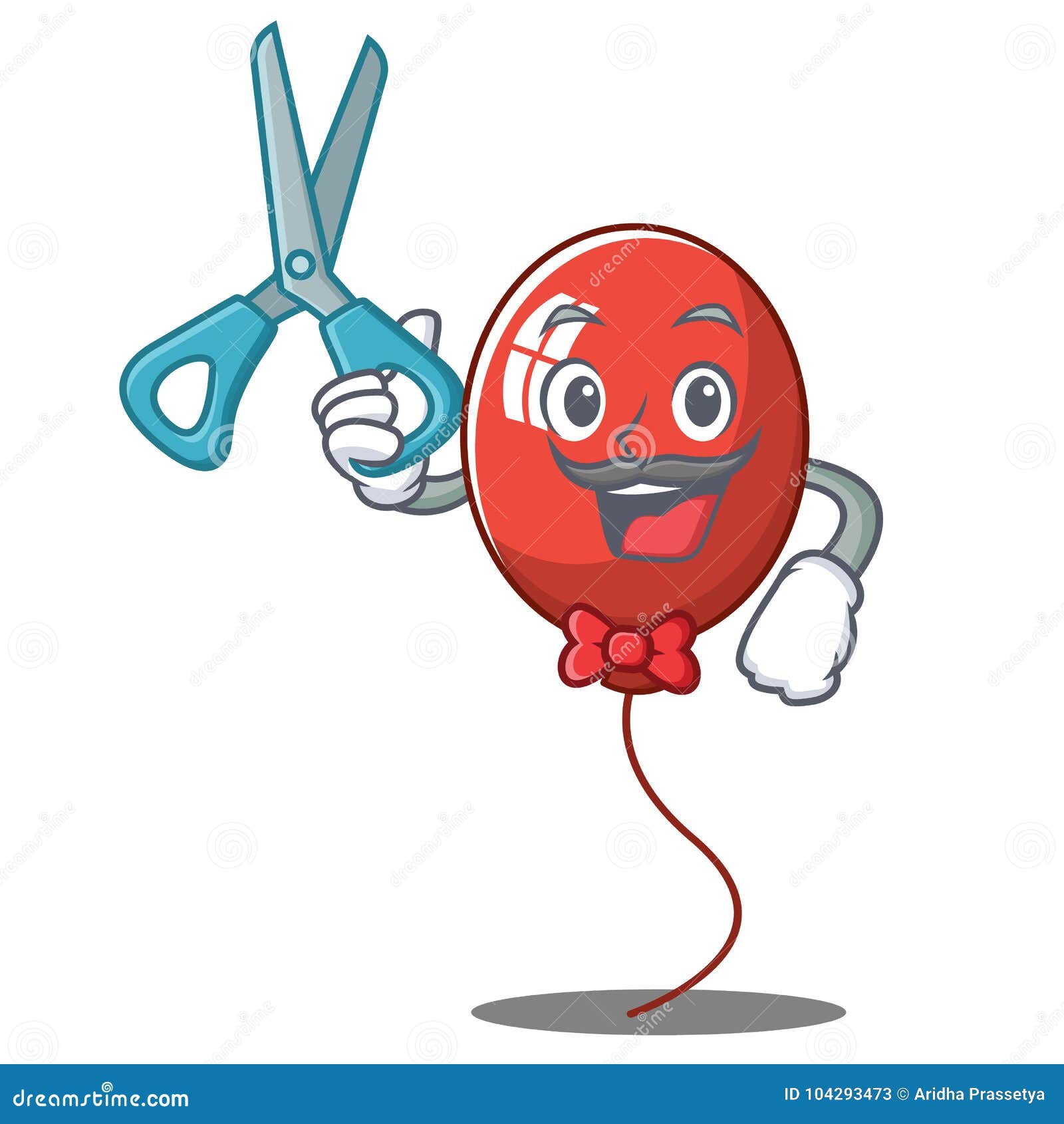 Balloon Scissor Cut Heart Cartoon Vector | CartoonDealer.com #40711723