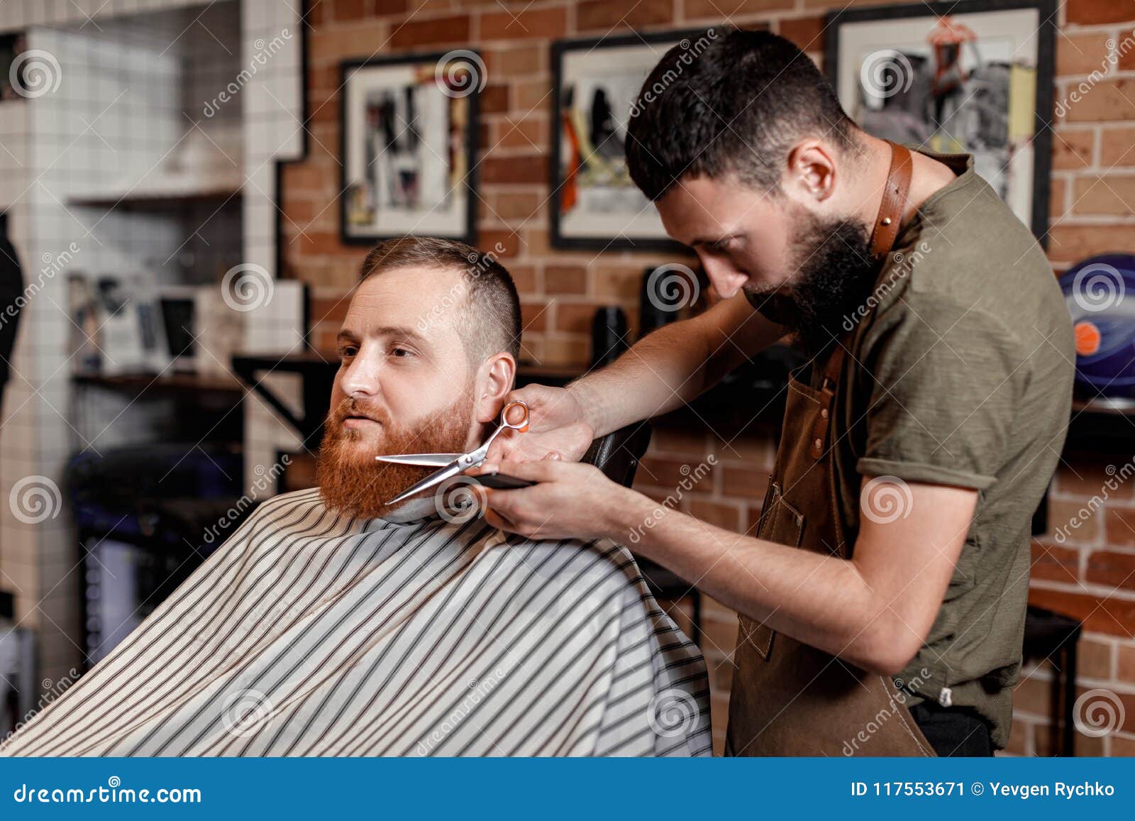 Barber and Bearded Man in Barber Shop Stock Image - Image of customer ... Barber and Bearded Man in Barber Shop Stock Image - Image of customer ...