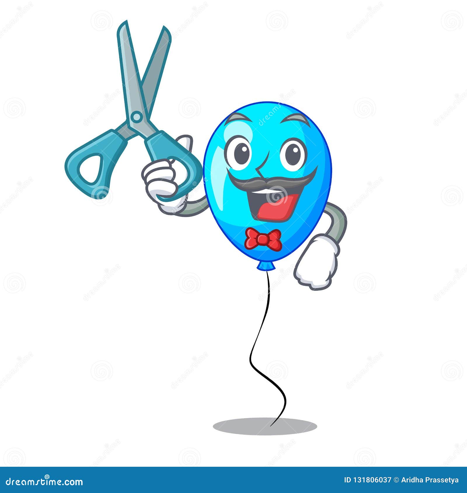 Balloon Scissor Cut Heart Cartoon Vector | CartoonDealer.com #40711723