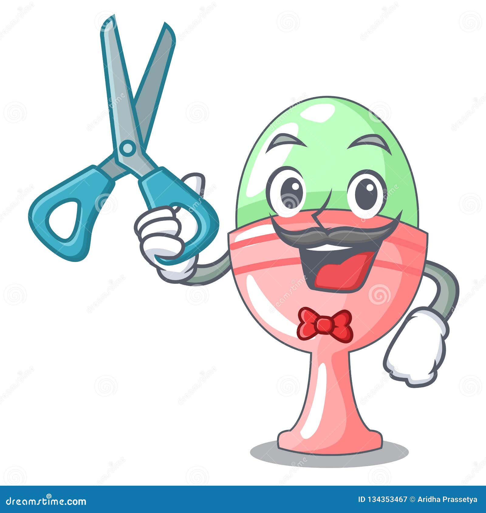 Barber Boiled Egg Cup Isolated on Mascot Stock Vector - Illustration of ...