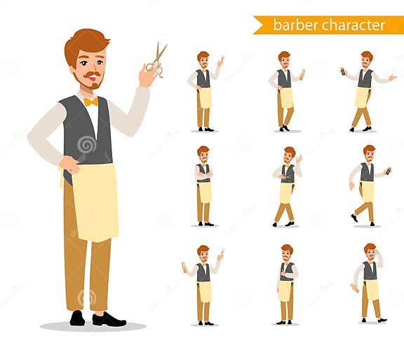 Barber character stock vector. Illustration of graphics - 112986900