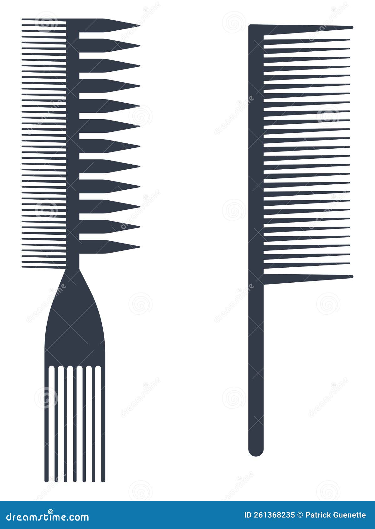 Barber combs, icon stock vector. Illustration of brush - 261368235