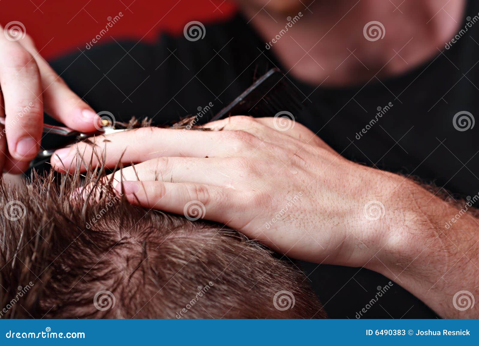 Barber cutting hair stock image. Image of hairdresser - 6490383