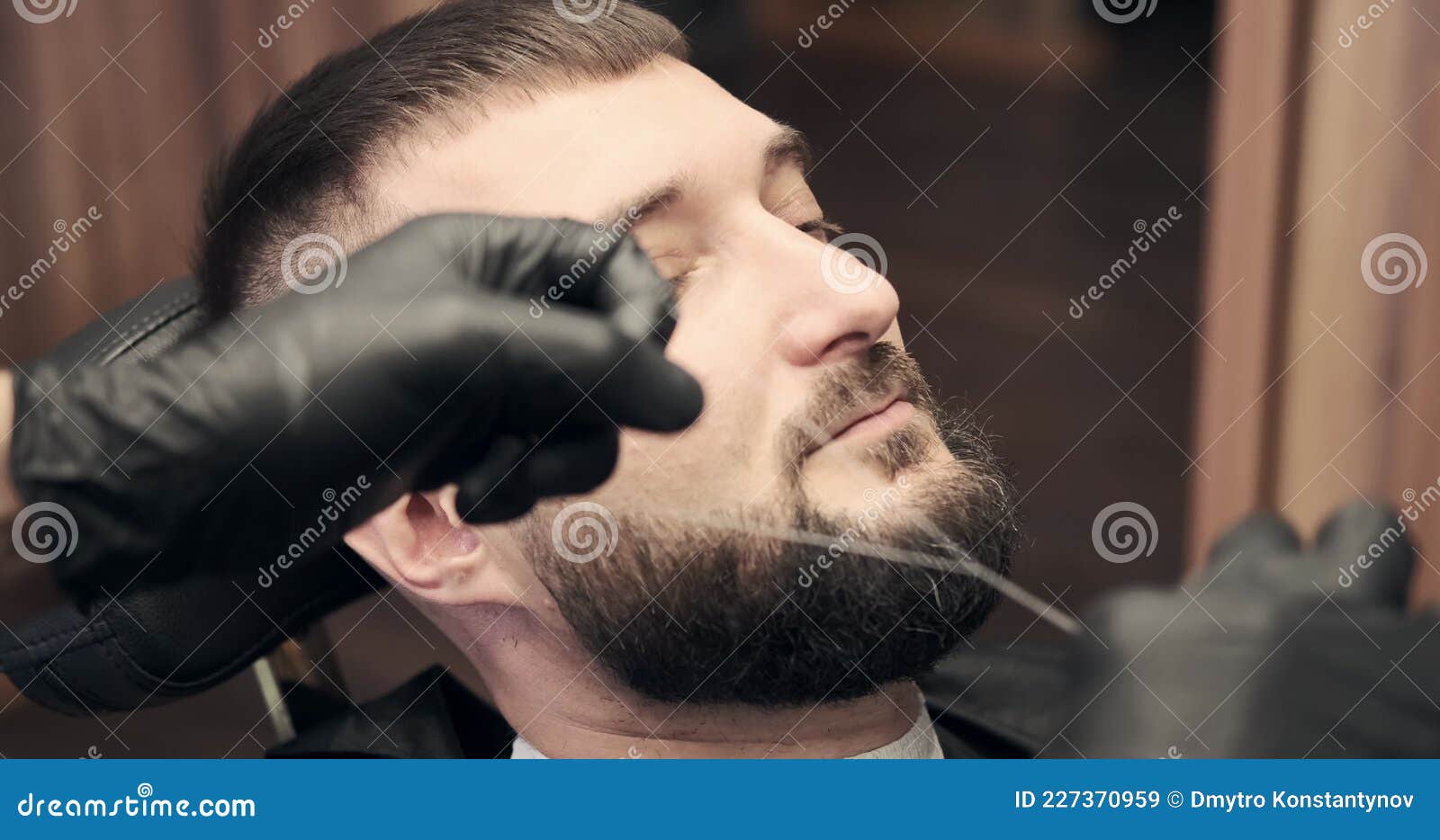 Barber Doing Threading Procedure on Face of Man Stock Video - Video of ...