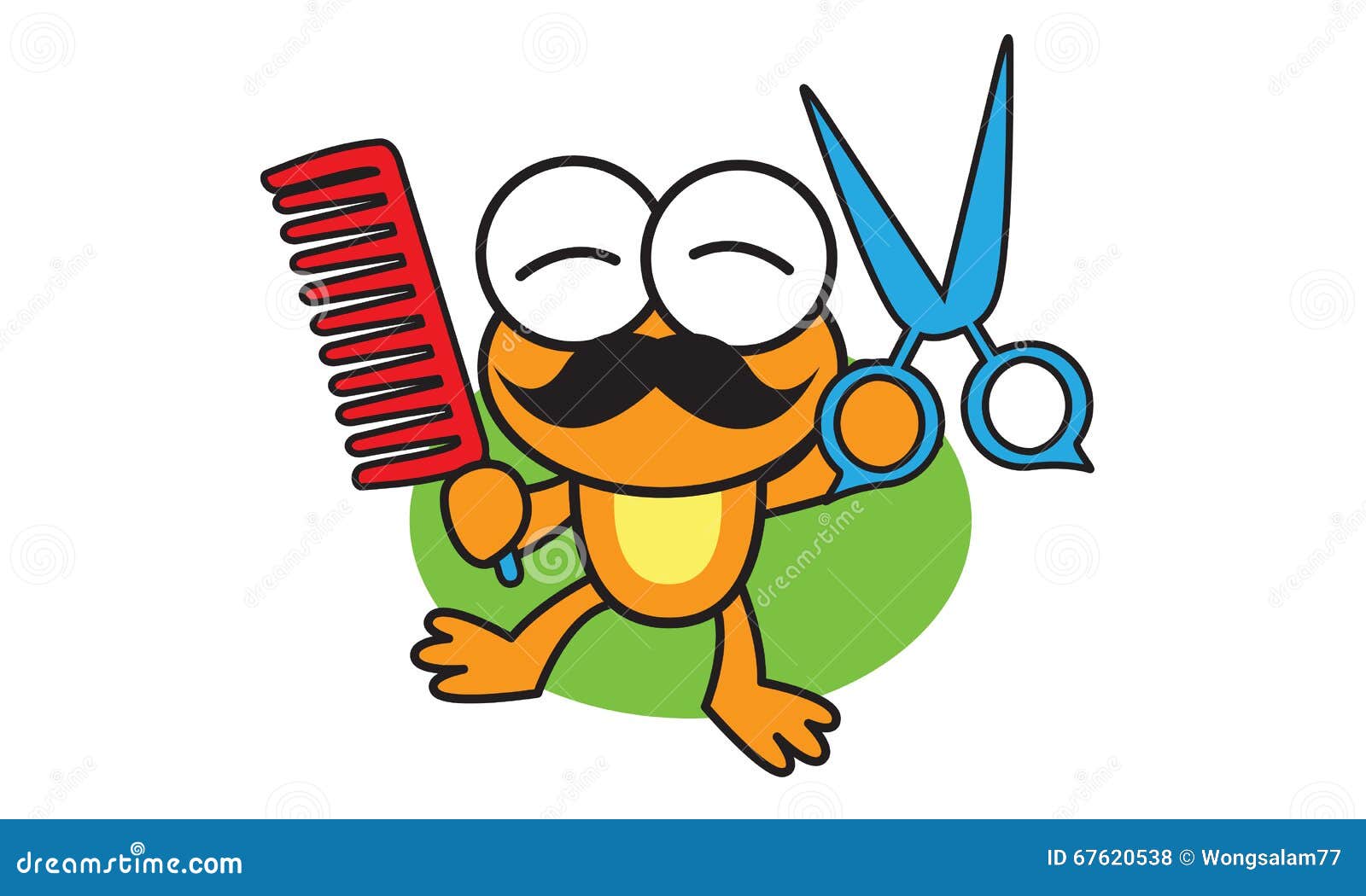 Barber Frog stock vector. Illustration of mustache, fashion - 67620538