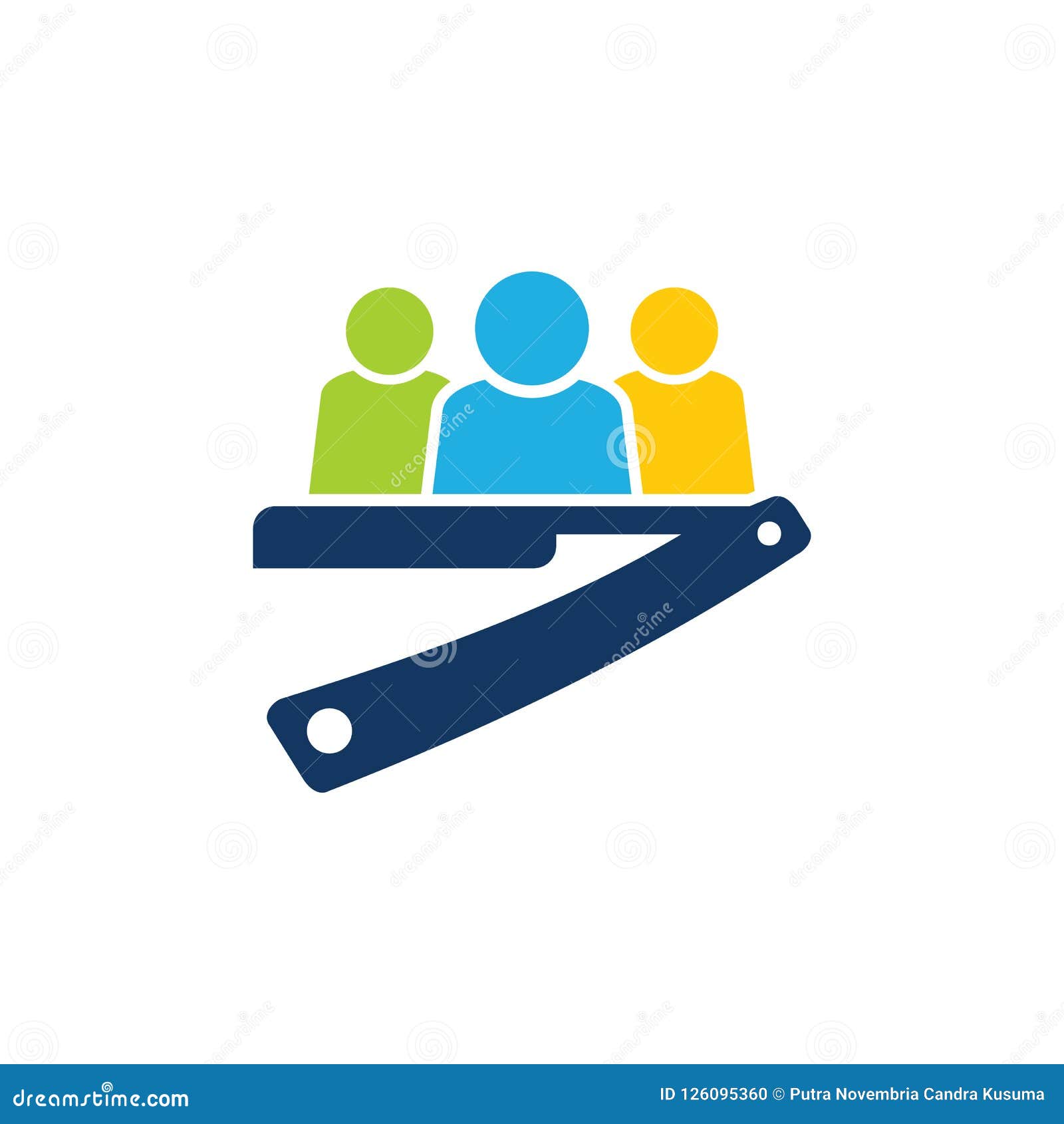 Barber Group Logo Icon Design Stock Vector - Illustration of community ...