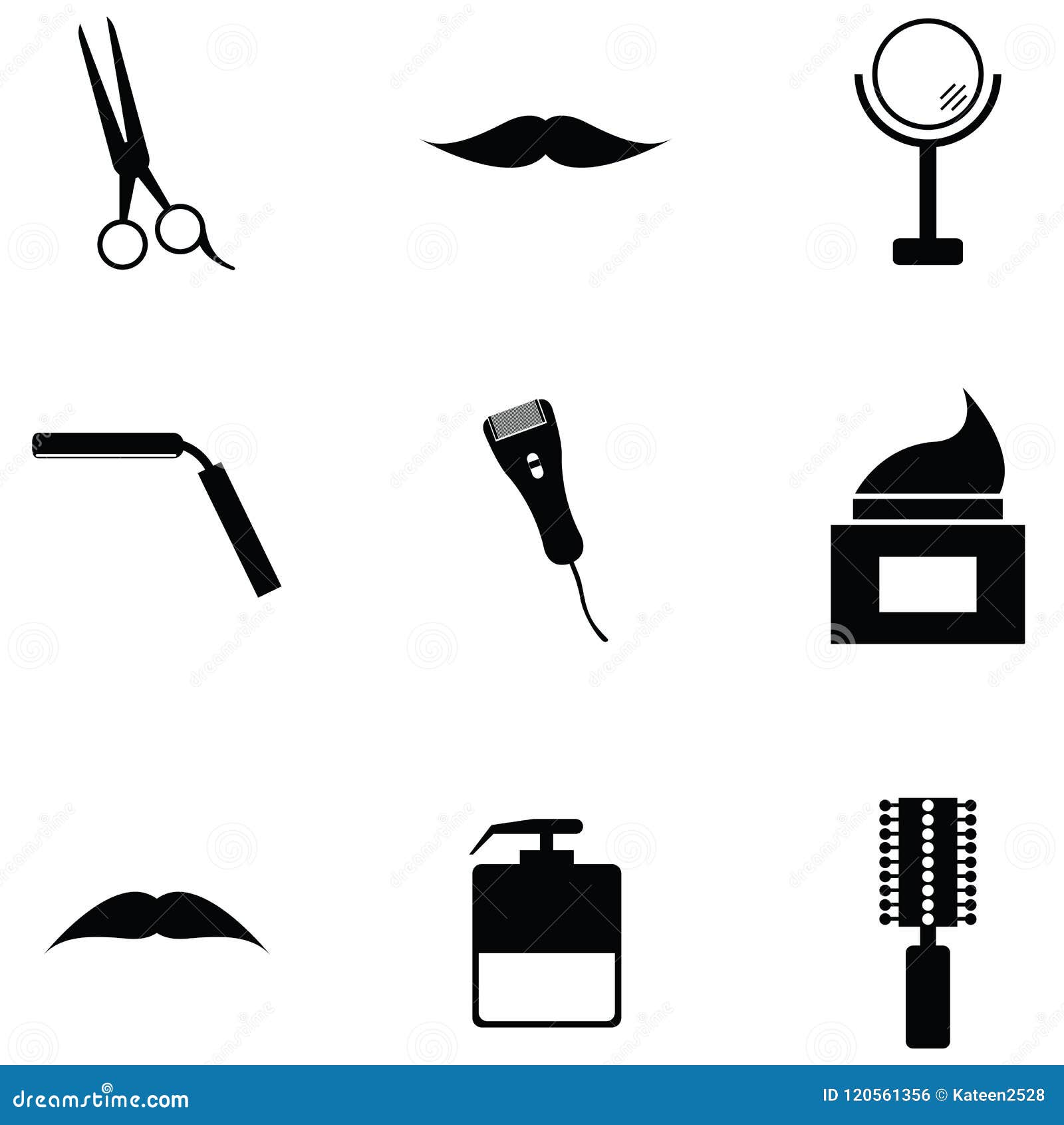 Barber icon set stock vector. Illustration of barbershop - 120561356