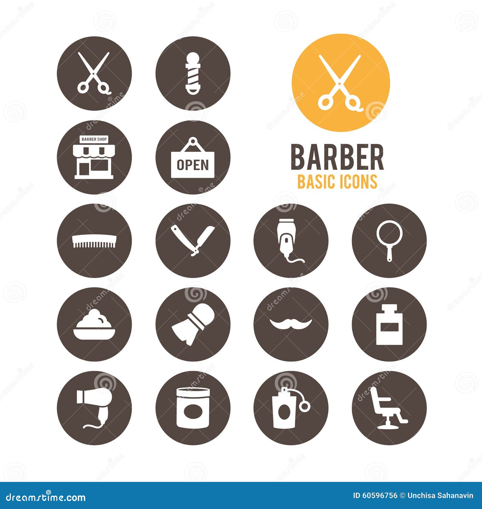 Barber Icon. Vector Illustration. Stock Vector - Illustration of brush ...