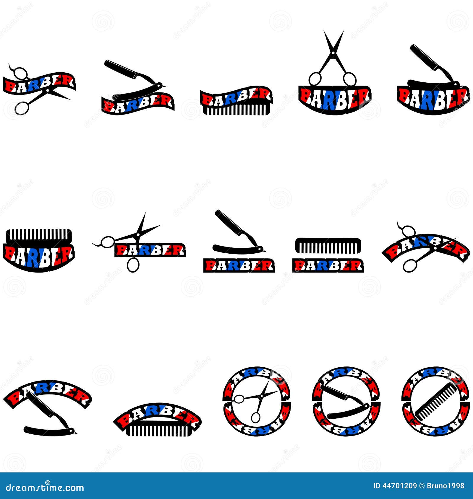 Barber icons stock vector. Illustration of personal, concept - 44701209