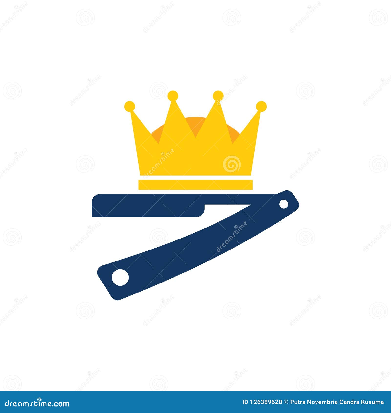 Barber King Logo Icon Design Stock Vector - Illustration of kingdom ...