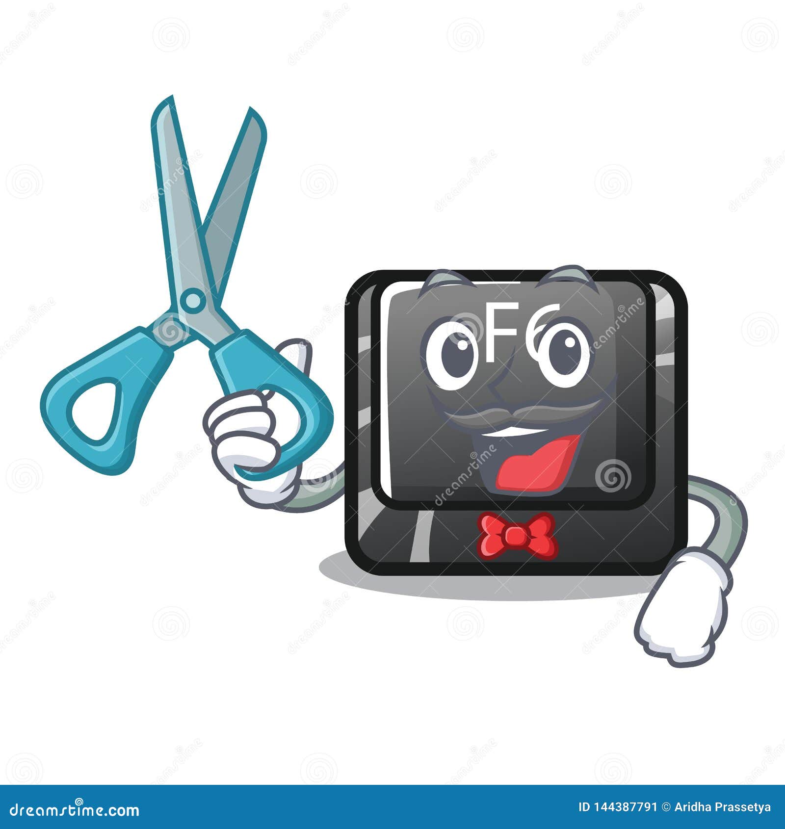 Barber Longest F6 Button on Cartoon Computer Stock Vector ...