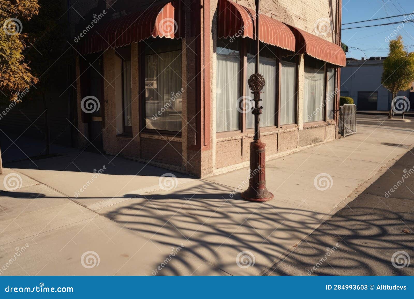 Barber Pole Shadow Cast on a Sidewalk Stock Illustration - Illustration ...