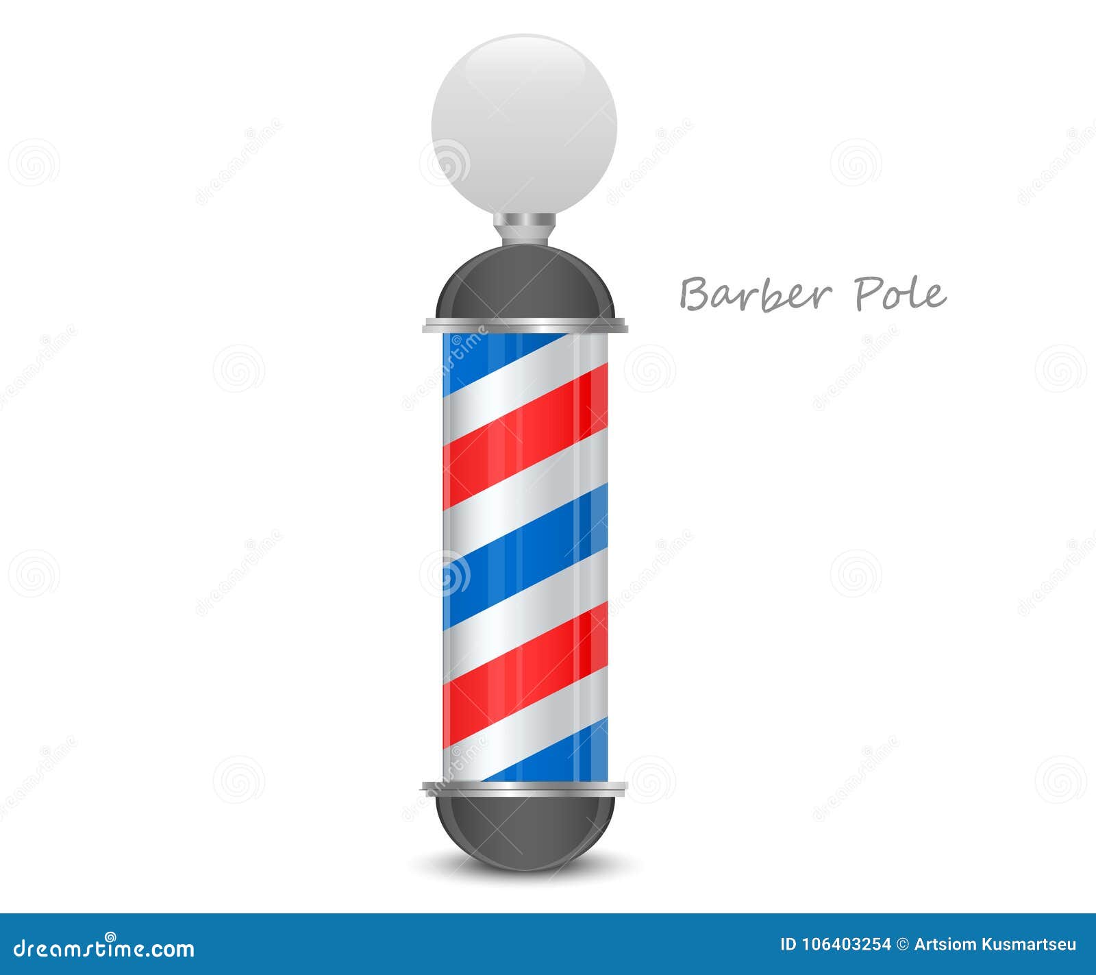 Barber pole vector stock vector. Illustration of beard - 106403254