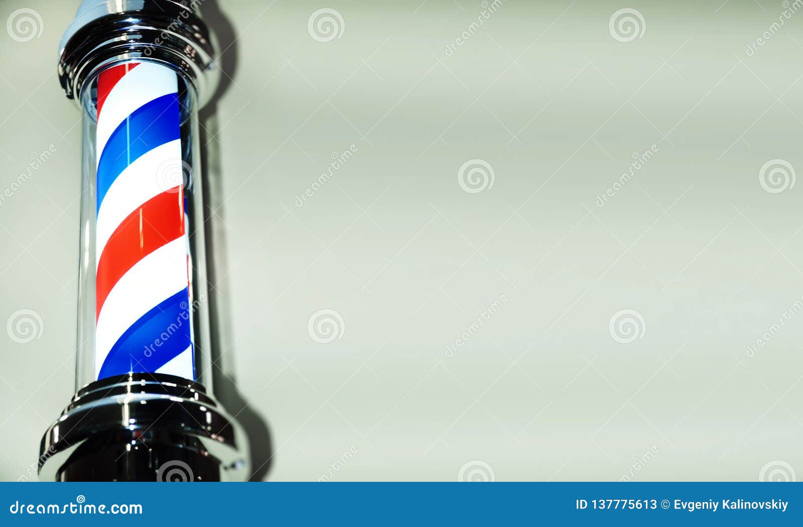 Barber`s Pole Closeup on Plain Background. Stock Image - Image of hair ...