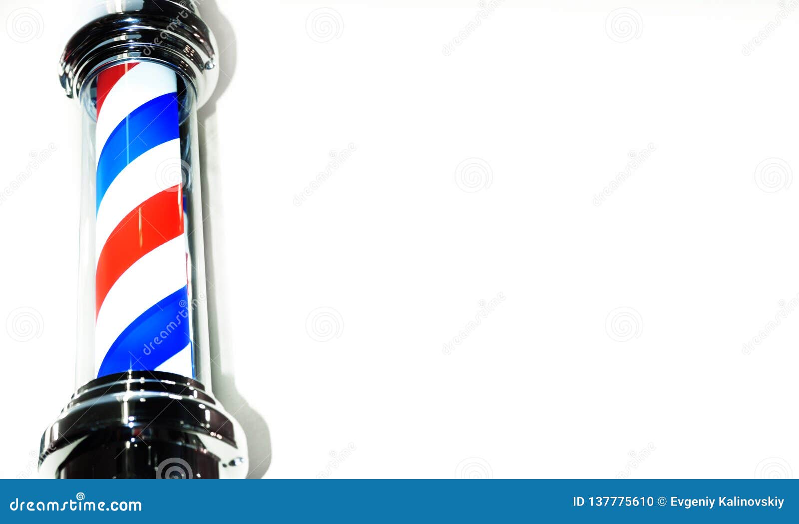 Barber`s Pole Closeup on Plain Background. Stock Photo - Image of ...