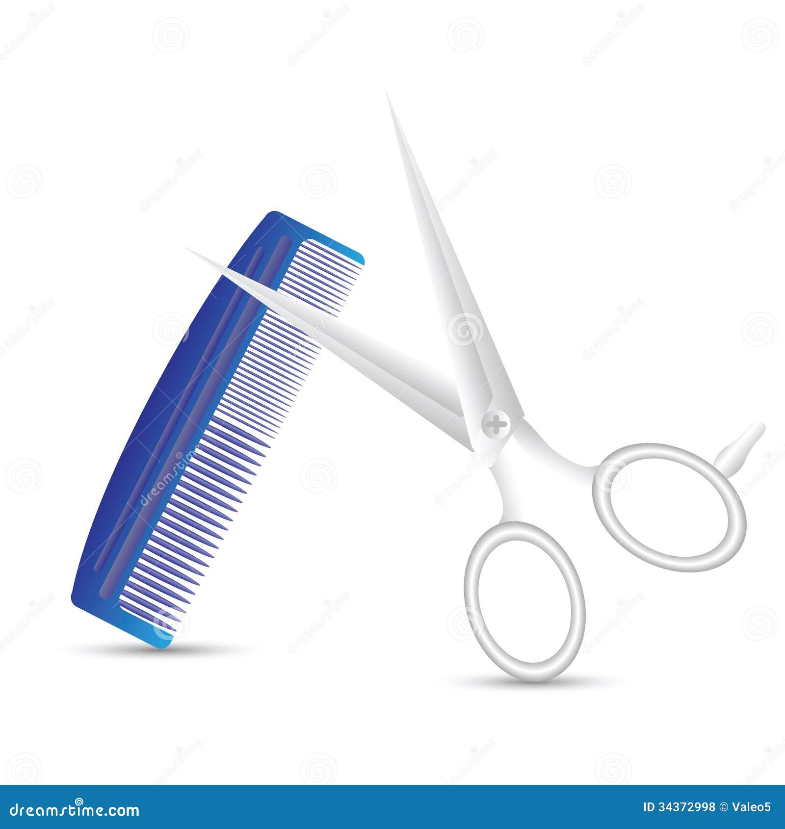 Barber scissors and comb stock illustration. Illustration of accessory ...