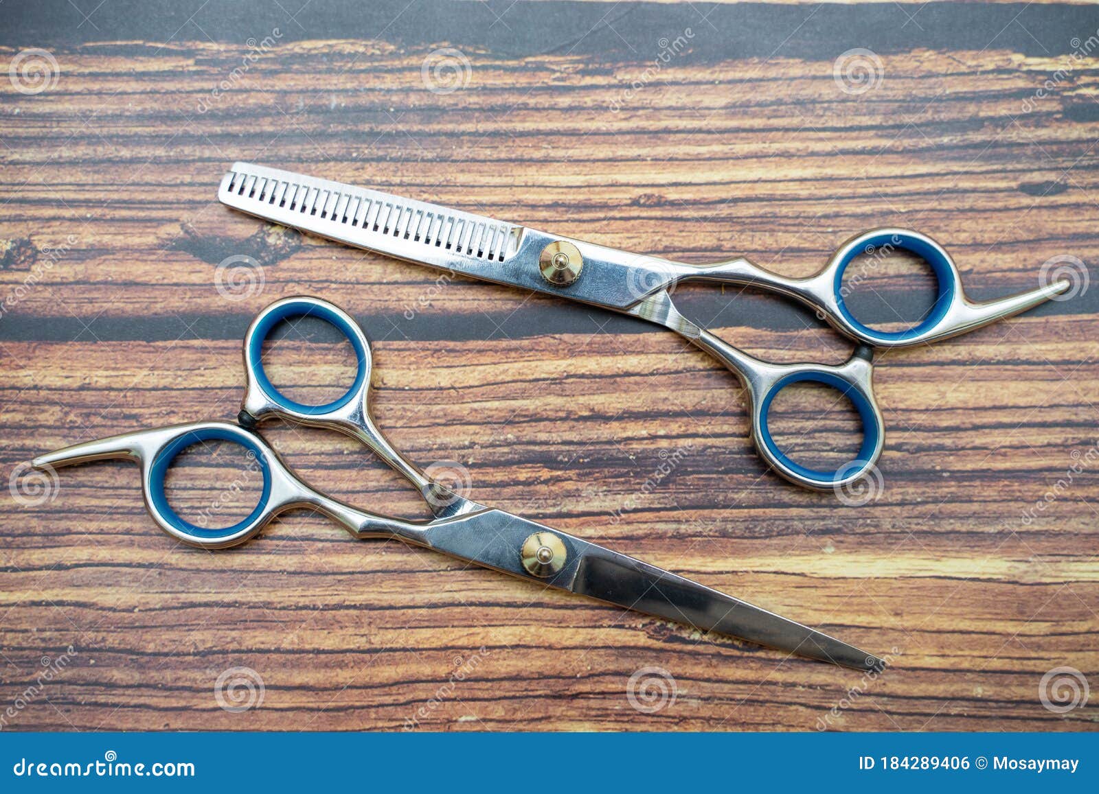 Barber Scissors Set for Hair Cut Stock Photo - Image of salon ...