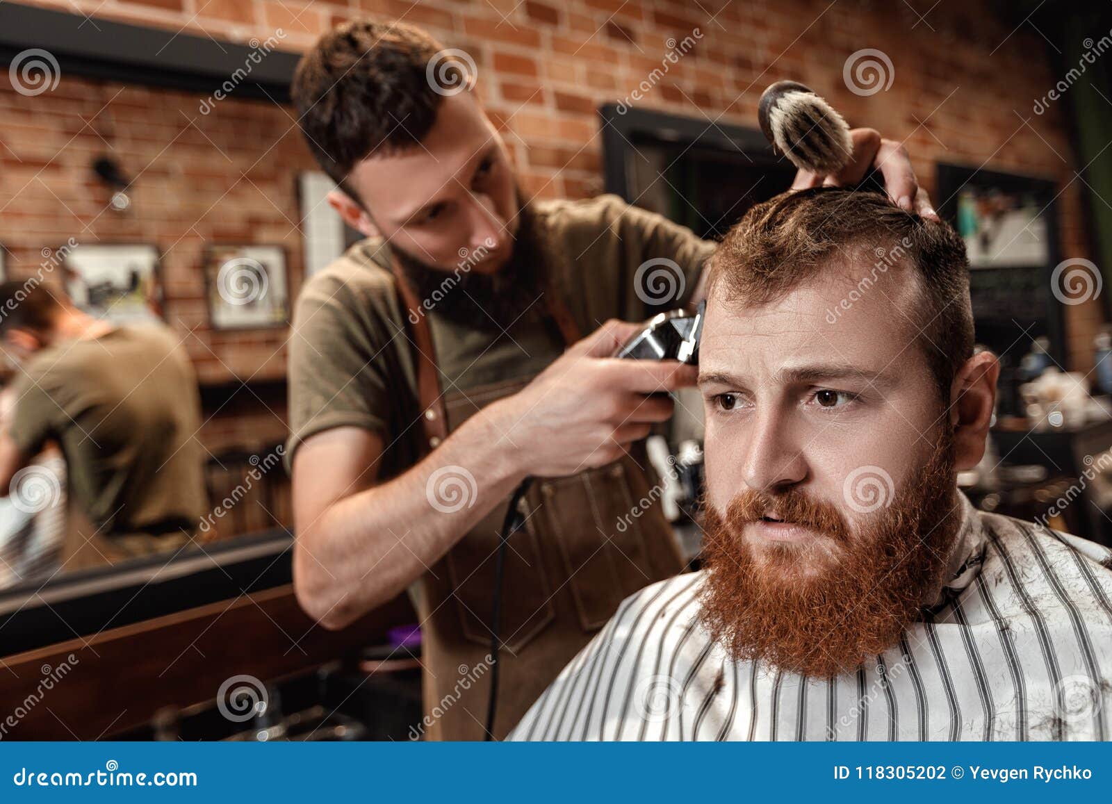 Barber and Bearded Man in Barber Shop Stock Photo - Image of moustache ... Barber and Bearded Man in Barber Shop Stock Photo - Image of moustache ...