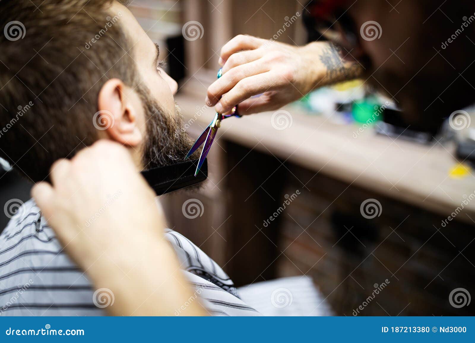 Barber Shaving a Bearded Man in a Barber Shop, Close-up Stock Photo ... Barber Shaving a Bearded Man in a Barber Shop, Close-up Stock Photo ...
