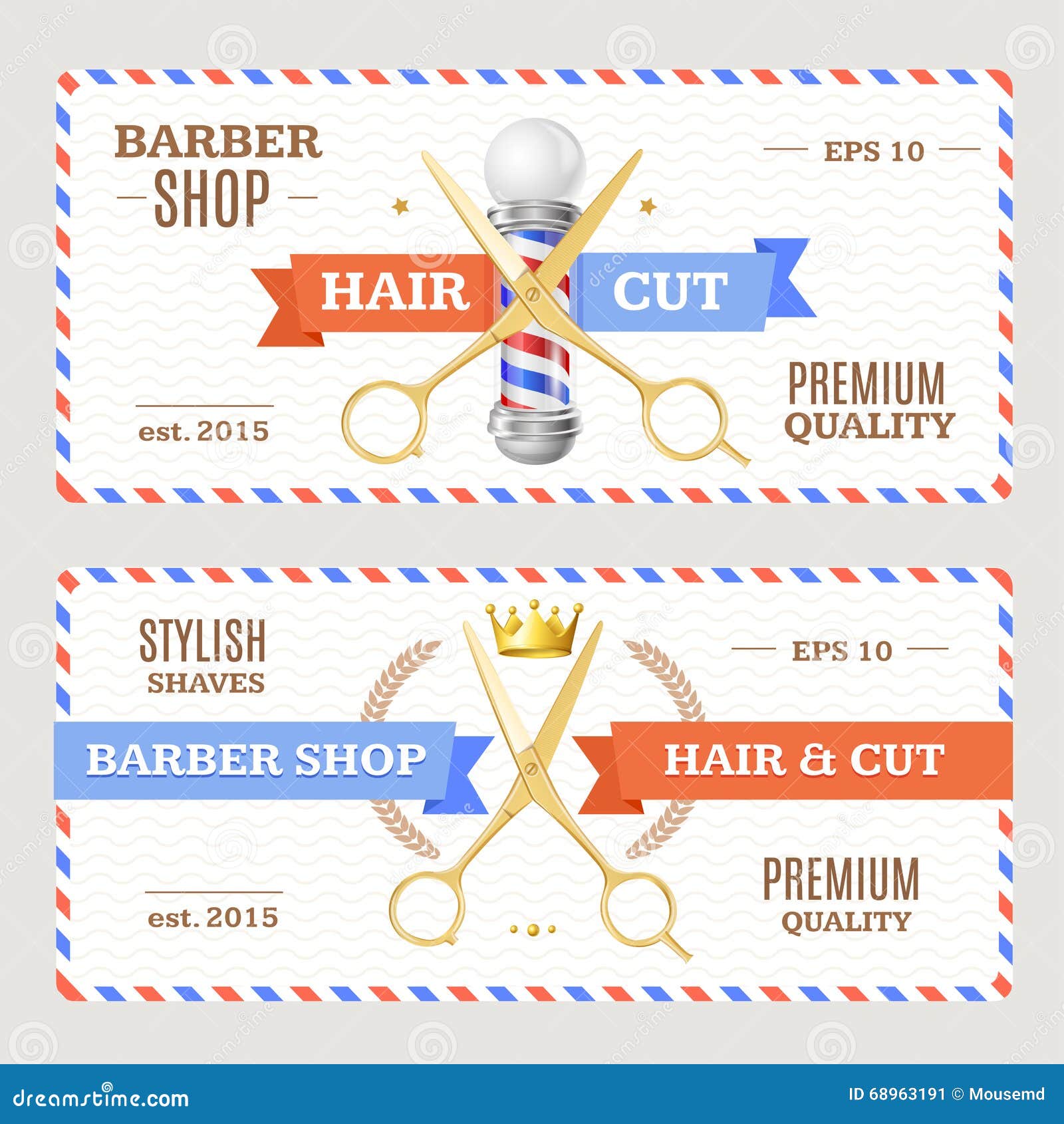 Barber Shop Banners Flyers Card. Vector Stock Vector - Illustration of ...