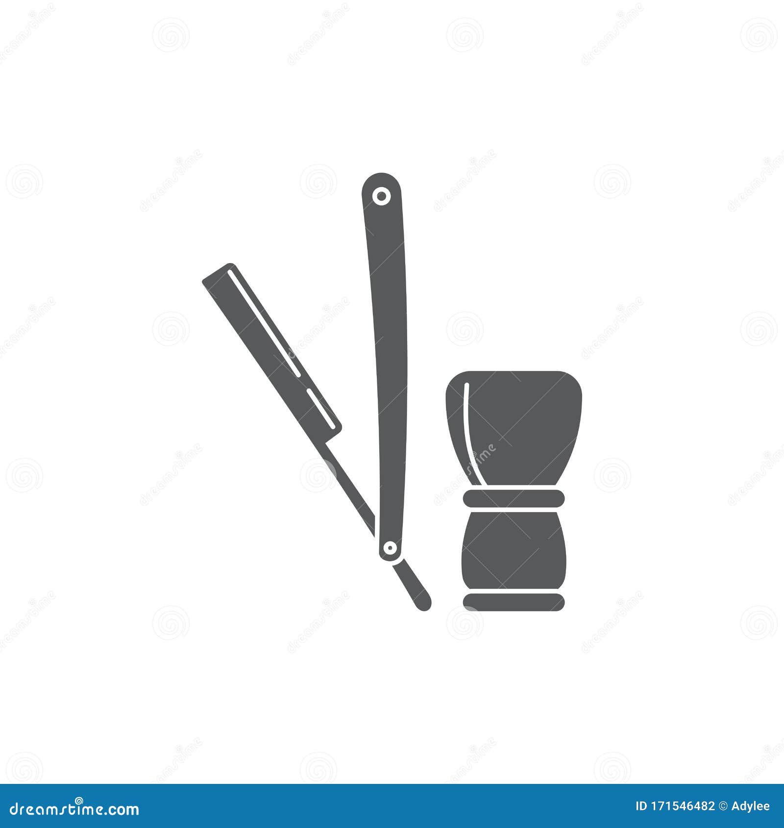 Barber Shop Equipment Vector Icon Symbol Tools Isolated on White ...