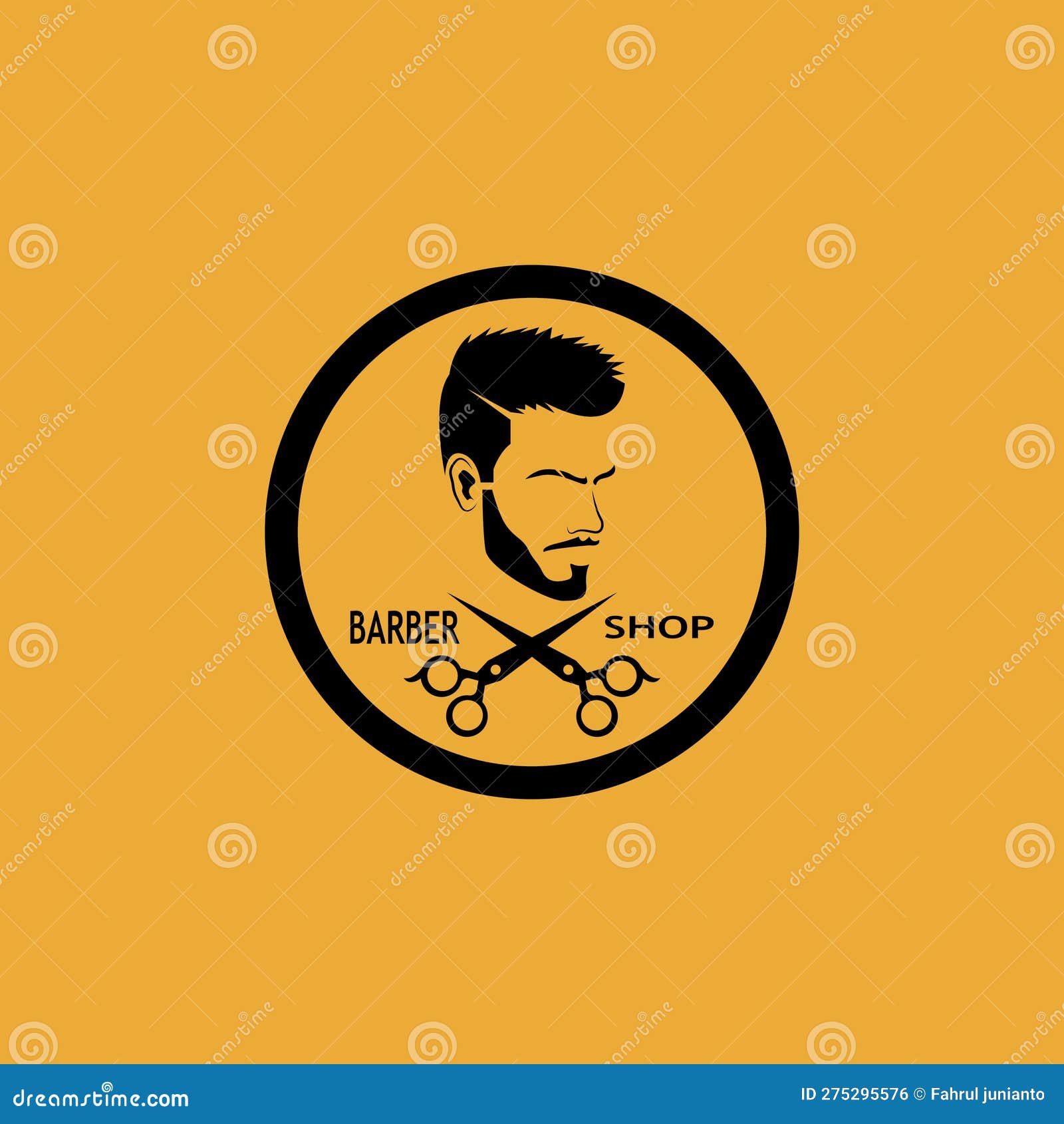 Barber Shop Hair Style Silhouette Vector Template Stock Illustration ...