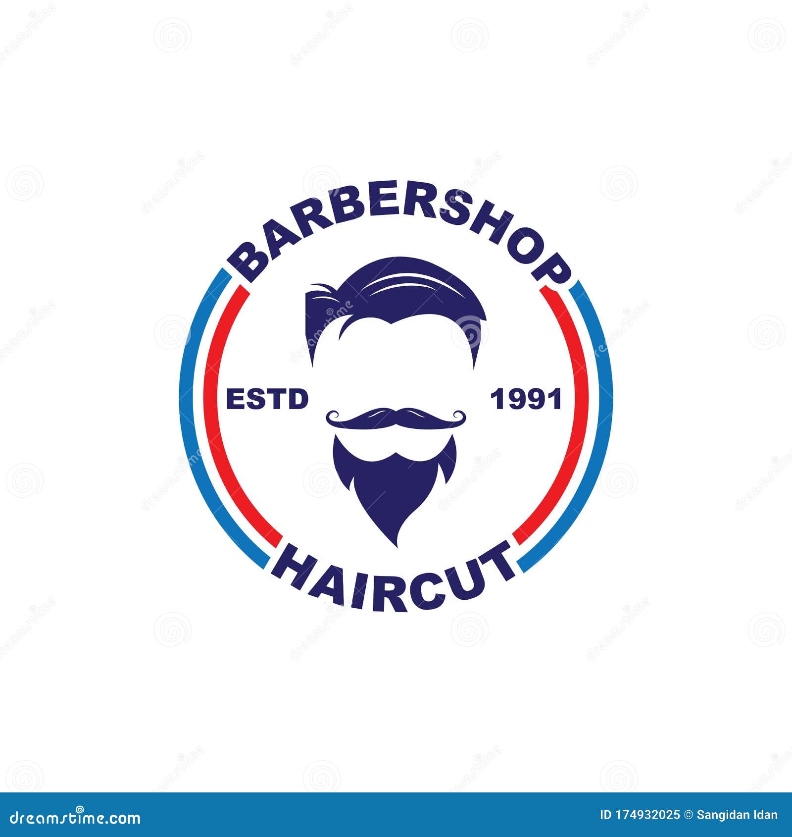 Barber Shop Icono Logo Vector Icono Ilustración del Vector ...