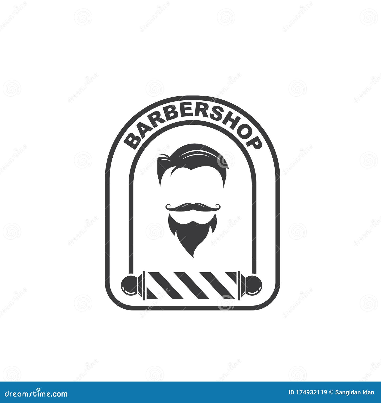 Barber Shop Icono Logo Vector Icono Ilustración del Vector ...
