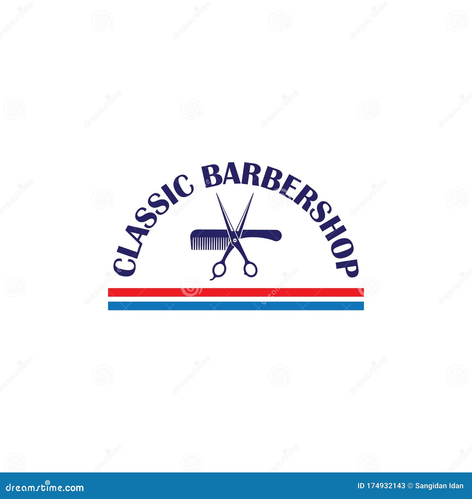 Barber Shop Icono Logo Vector Icono Ilustración del Vector ...