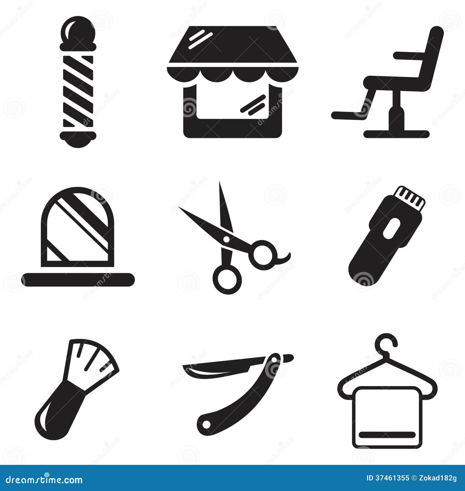 Barber Shop Icons ilustración del vector. Ilustración de corte - 37461355