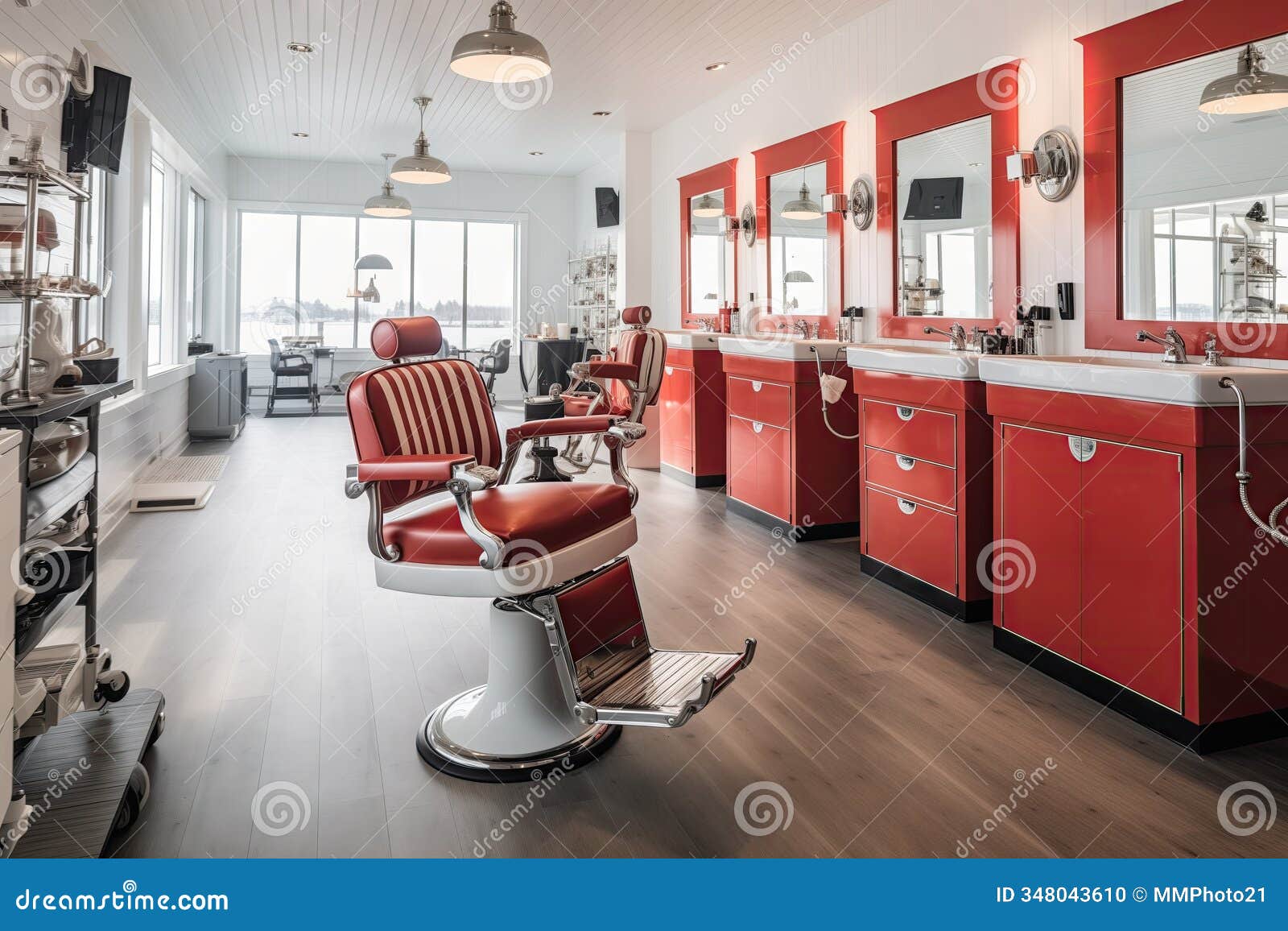 BarberShop Interior, Modern Design, Barber Chairs, Men Grooming ...